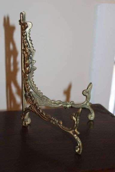 Brass Ornate Display Stand with Intricate Detailing and Floral Design ...