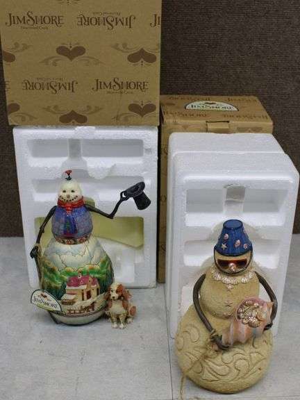 Two Jim Shore Design Snowman Figurines with Original Boxes - Auction Ohio