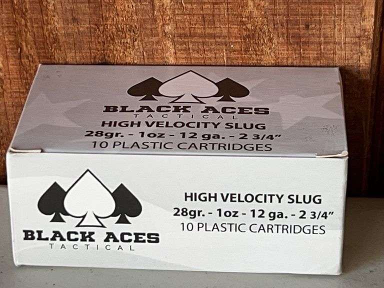 12G. 1 oz Black Aces Tactical High Velocity Slug 28 Gr. 2-3/4" 10 ...