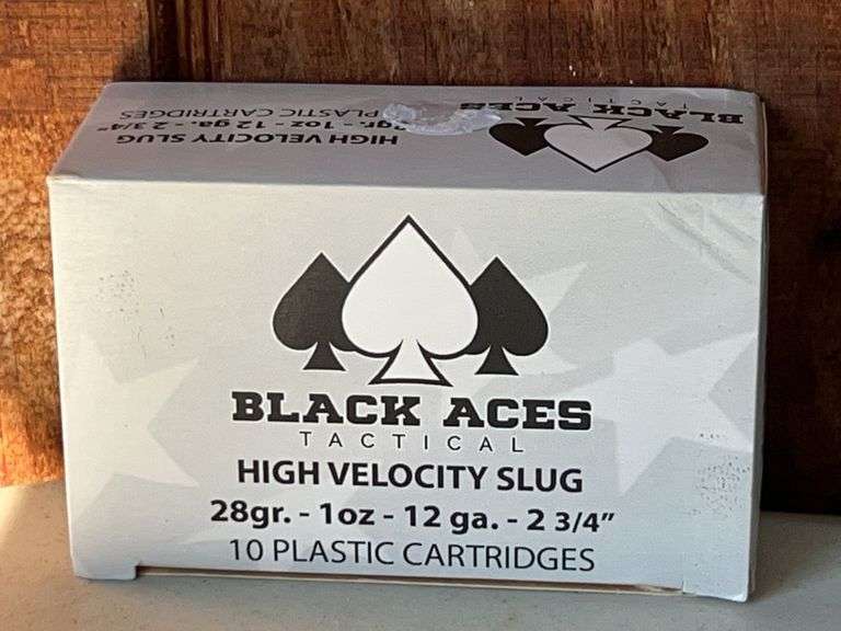 12G. 1 oz Black Aces Tactical High Velocity Slug 28 Gr. 2-3/4" 10 ...