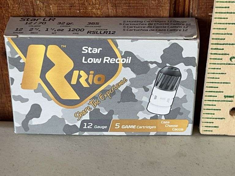 12G. 2.75" Star Low Recoil Rio 1200 FPS 32 Gr. 5 Game Cart. - Auction Ohio