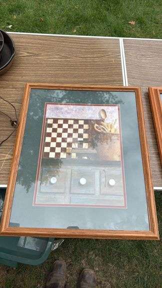 Framed Art Prints Featuring Checkerboard and Quilted Designs - Auction Ohio