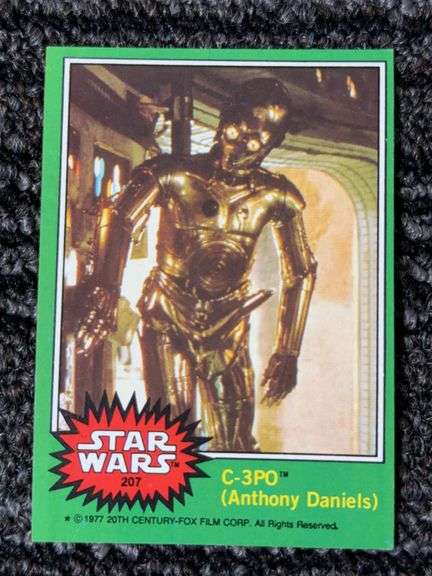 1977 TOPPS STAR WARS #207 C-3PO (Anthony Daniels) “Golden Rod” Error ...