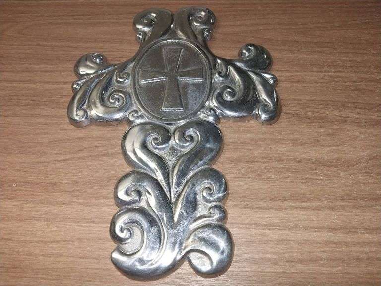 Metal Wall Cross with Decorative Scrolls, 10-inch - Auction Ohio