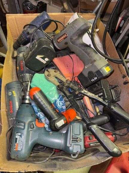 Mixed Lot of Cordless Power Drills and Hand Tools - Auction Ohio