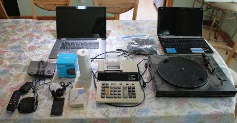 Sony Walkman, Dell and HP Laptops, Fisher Turntable, Canon Calculator ...