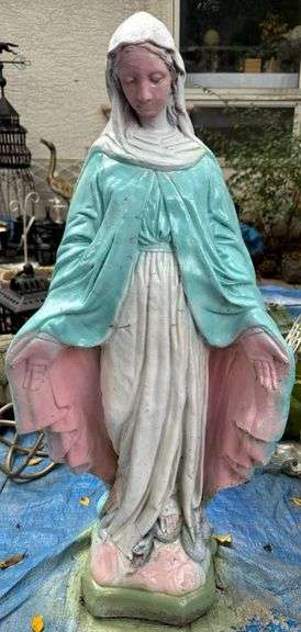 Cast Stone Virgin Mary Religious Statue with Serene Expression ...