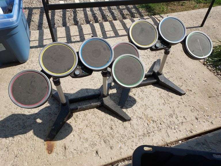 2 Xbox Guitar Hero Drum Sets -No Cords, Not Tested - Auction Ohio