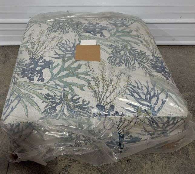Reigate Floral Cocktail Ottoman - Coral Reef Oceanside - Auction Ohio