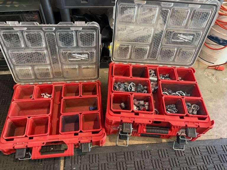 Milwaukee Packout Organizers with Assorted Hardware - Auction Ohio