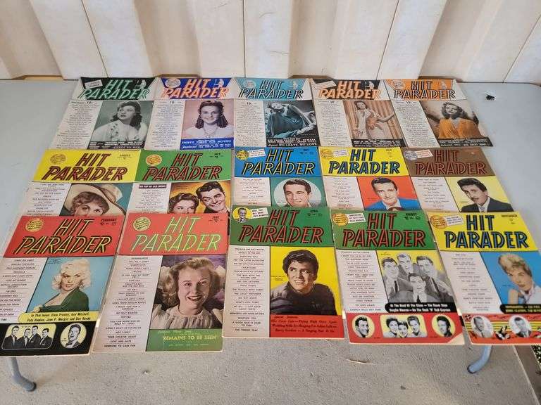 15 Vintage Hit Parader Magazines - Auction Ohio
