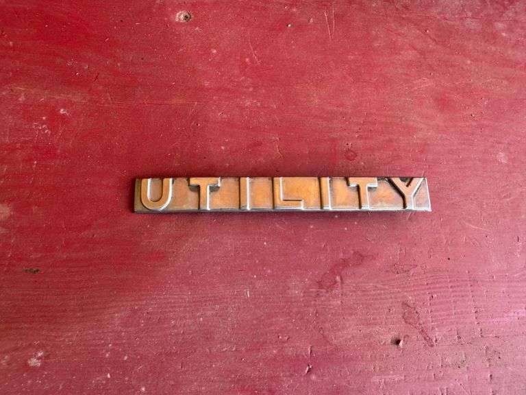“Utility” Tractor Metal Decal - Auction Ohio