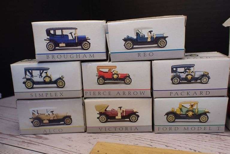 Eight New in Box Die-Cast Vintage Car Models - Auction Ohio