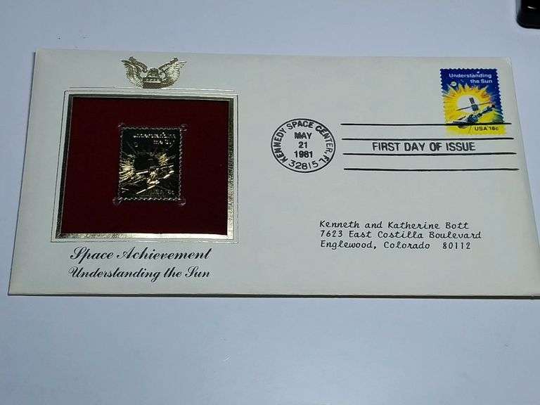 1981 Space Achievement ‘Understanding the Sun’ First Day Of Issue Gold ...