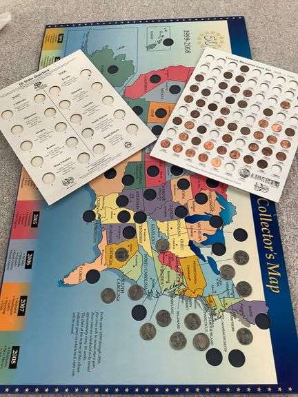 Lincoln Cents and Collectors Map - Auction Ohio