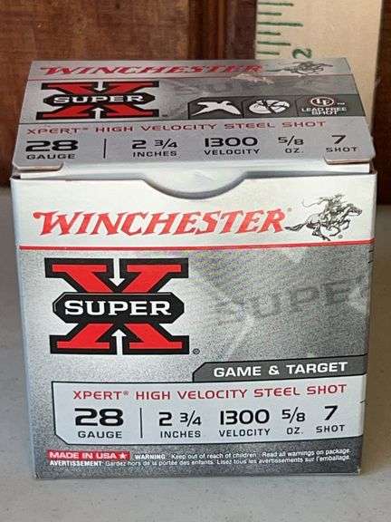28G. 2.75" Winchester Super X Xpert High Velocity Steel Shot 1300V. 5/8 ...
