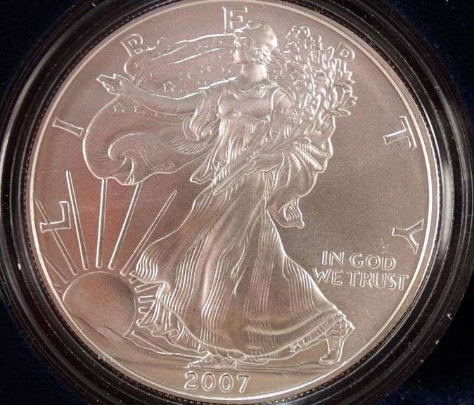 2007-W American Eagle 1 oz Silver Brilliant Uncirculated Coin in Holder ...