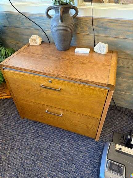 Oak Two-Drawer Lateral File Cabinet - Auction Ohio