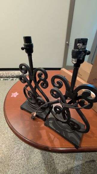 Black Wrought Iron Table Lamp Bases - Auction Ohio