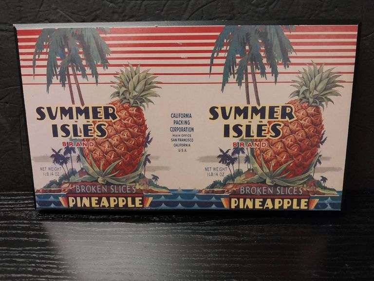 Summer Isles Brand Pineapple Advertising Sign Featuring Bold Mid ...