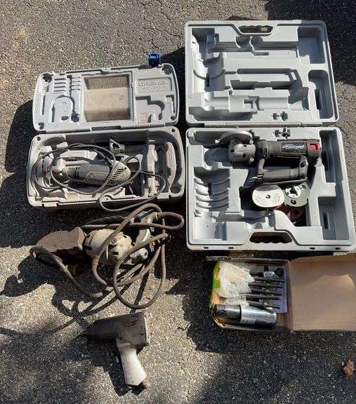 Tool Lot with Dremel, RotoZip, Electric Metal Shears, Pneumatic Hammer ...
