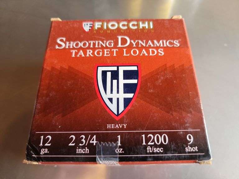 12G. 2.75" Fiocchi Shooting Dynamics Target Loads 1 oz 1200 Ft/Sec 9 Shot 25 Shotshells ...
