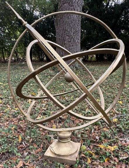 Large Heavy Armillary Sphere Garden Sculpture with Gold Finish ...