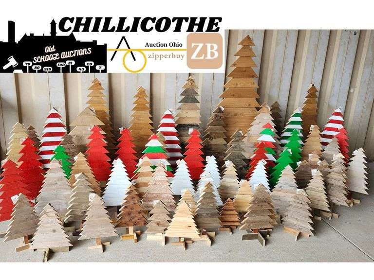 CHILLICOTHE: Handmade Wood Trees, Many Different Sizes & More - Auction ...