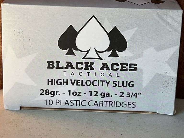 12G. 1 oz Black Aces Tactical High Velocity Slug 28 Gr. 2-3/4" 10 ...
