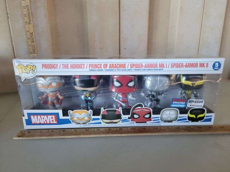 Funko Pop Marvel 5Pk Prodigy/The Hornet/Prince Of Arachne/Spider-Armor ...