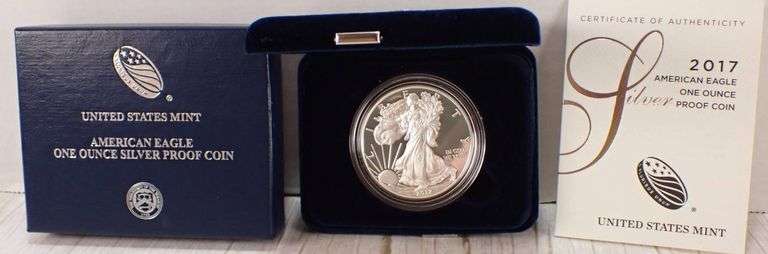 2017-W American Eagle 1 Oz Silver Mirror Like Proof Coin in Original ...