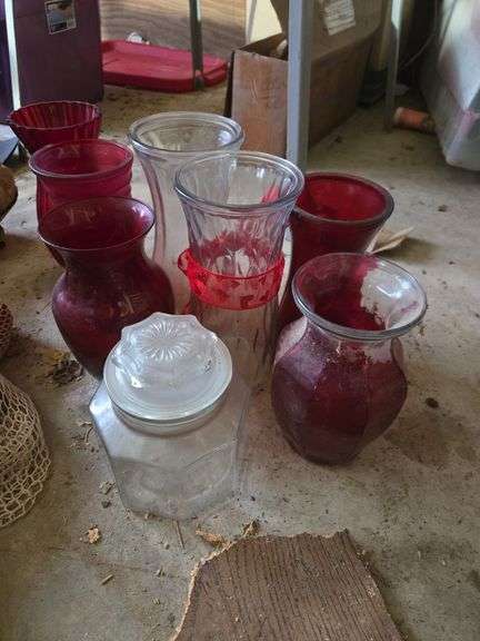 Ruby red flower bases - Auction Ohio
