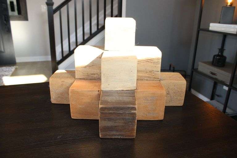 Wooden Block Sculpture - Auction Ohio