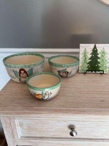 Set of 3 Angel nesting bowls - Auction Ohio