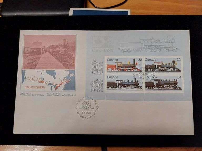 Canadian Locomotives 1860-1905 Commemorative Stamp Set With 1984 ...