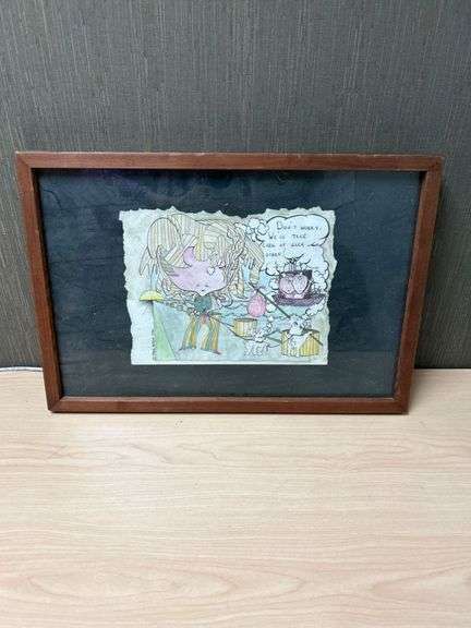 Framed Frank Herron 1996 Artwork with Unique Illustration and Message ...