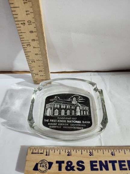 The First-Knox National Bank Glass Ashtray - Auction Ohio