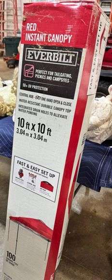 Everbilt Red Instant Canopy 10 ft x 10 ft with 50+ UV Protection ...