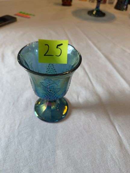 Chalice Carnival color, grape inlet with leaf inlet - Auction Ohio