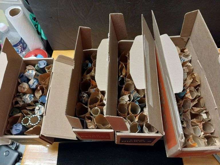 Boxes With Mixed Coin Roll Wrappers - Auction Ohio