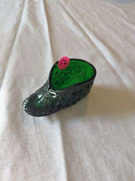 Green Fenton shoe - Auction Ohio