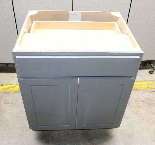 Kitchen Cabinet Standard Base B30-2B in Graphite with Paint-Grade ...