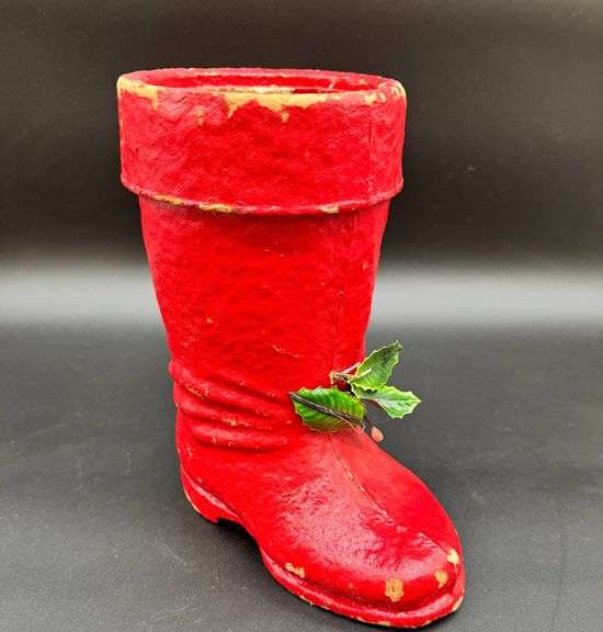 “LARGE” Vintage German Red Papier-Mache Candy Container - Auction Ohio