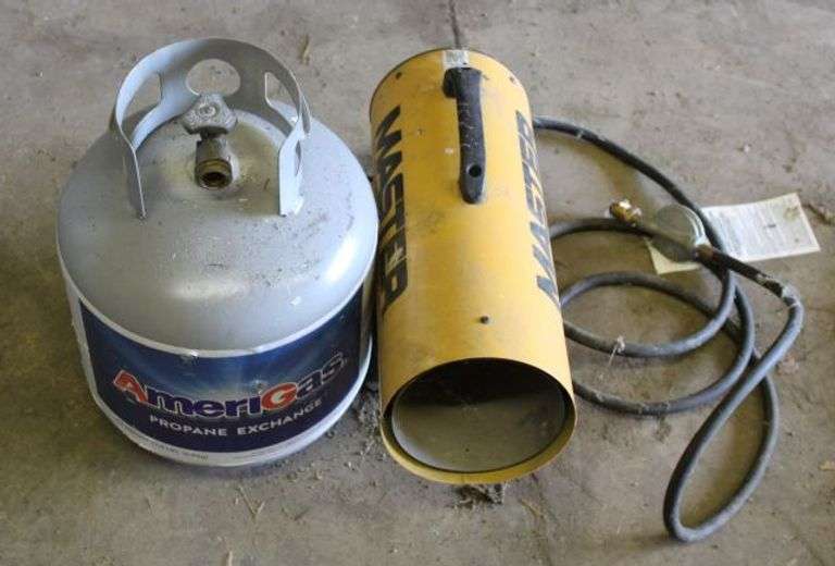 Master 60,000 BTU Propane Forced Air Heater with AmeriGas Propane Tank ...