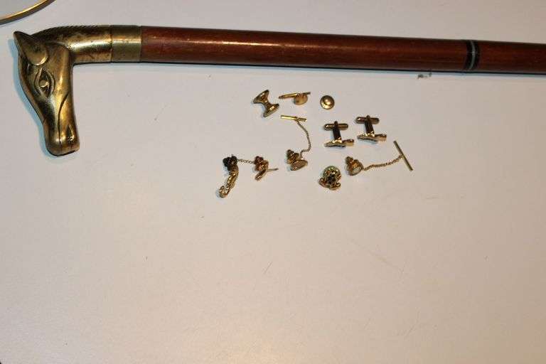 Brass Horse Cane & Men's Jewelry - Auction Ohio
