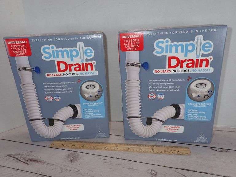 2 SimpleDrain Universal Sink Drain Kits - Auction Ohio