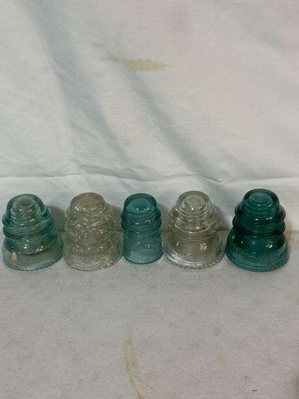 Five Glass Insulators, Including Hemingray-42 Models - Auction Ohio