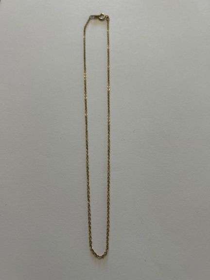 Gold Chain Necklace with Hallmark Stamping and Spring Ring Clasp ...