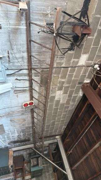 Vintage Metal Ladder with Light Fixture - Auction Ohio