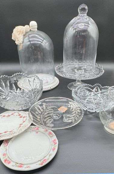 NEW Cloaches and Other Glassware and Fine China Plates with Floral ...